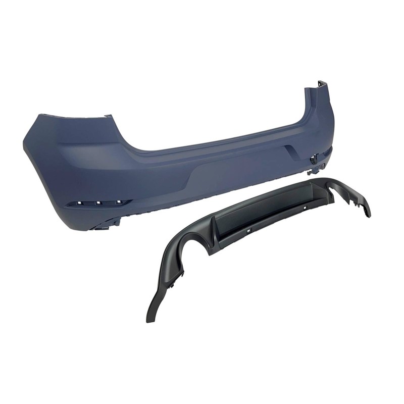 Rear Bumper Volkswagen Golf 7 Look 7.5 GTI 2 Exhausts ABS
